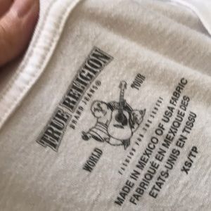 True Religion | Tops | True Religion Logo Black Beaded White Tank Top ...